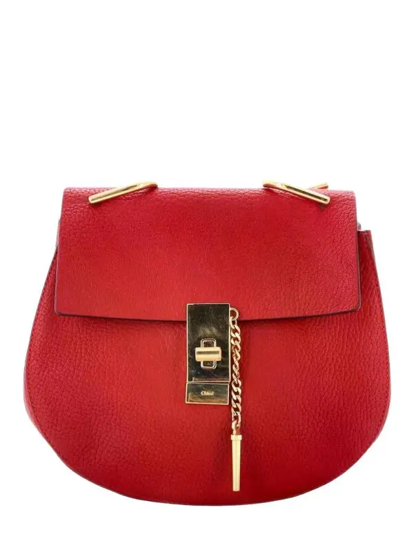 Chloé Drew Leather Small Crossbody Bag - Red