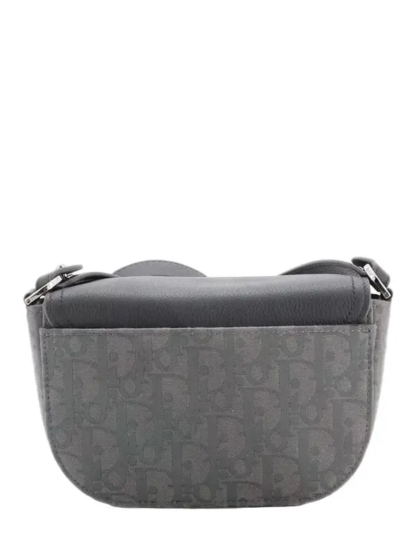 Dior Oblique Canvas And Leather Mini Cross Body Bag - Grey