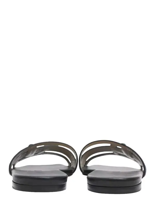 JIMMY CHOO Laran Leather Slides - Black