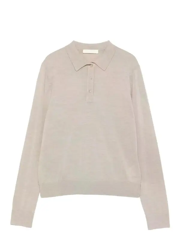 ELEH Long-sleeve Polo Top - Neutrals