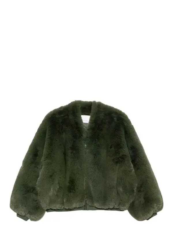 THE FRANKIE SHOP Zip-up Faux-fur Jacket - Green
