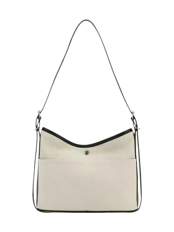 Balenciaga Biarri Logo-plaque Canvas Shoulder Bag - Neutrals