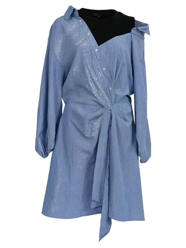 Maje Trompe-l’oeil Shirt Dress - Blue