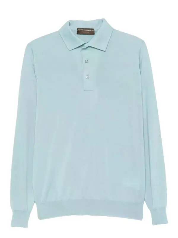 FILIPPO DE LAURENTIIS Long-sleeve Polo Shirt - Blue