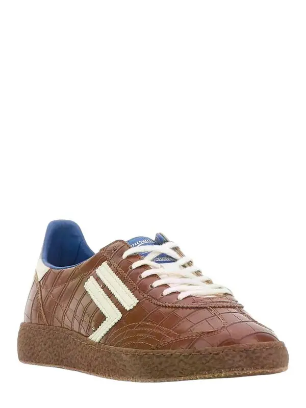 PURAAI Pecan Croc-effect Sneakers - Brown