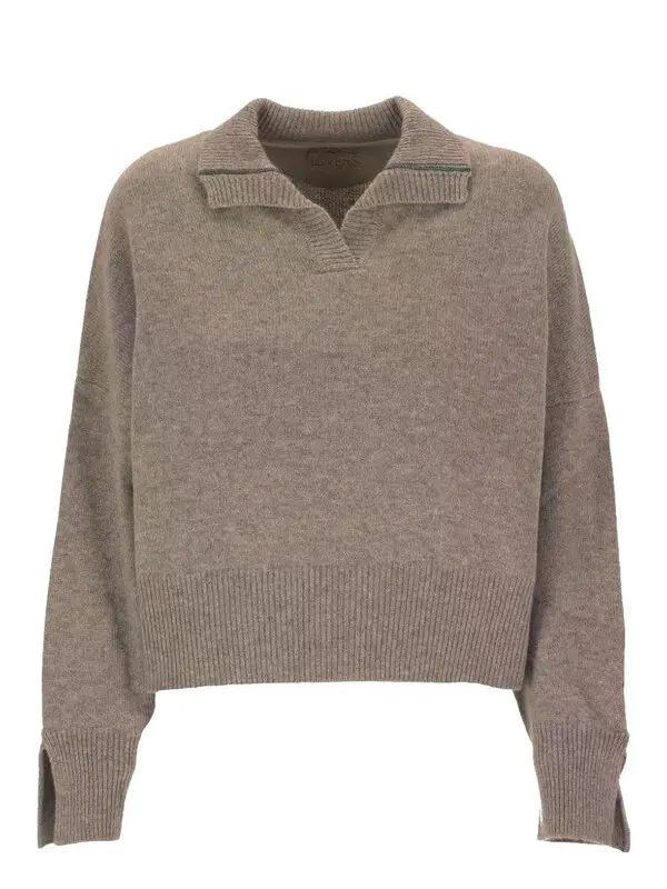 PUROTATTO Cashmere Spread-collar Sweater - Brown