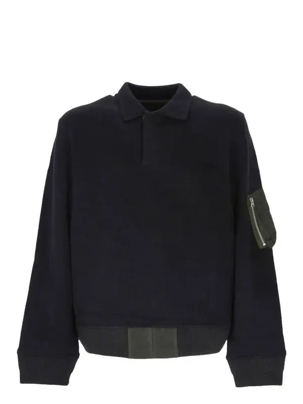Sacai Zip-pocket Wool Sweater - Blue