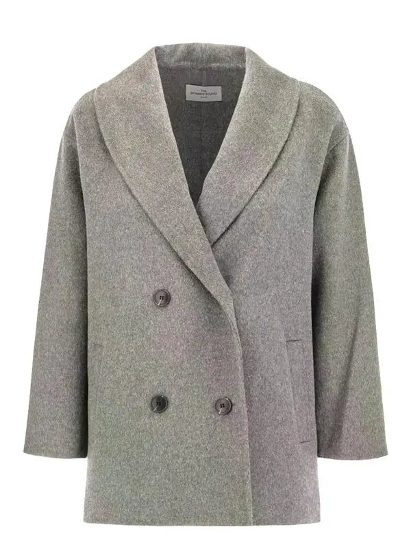 THE DYNAMIS STUDIO Double-breasted Shawl-lapel Coat - Grey
