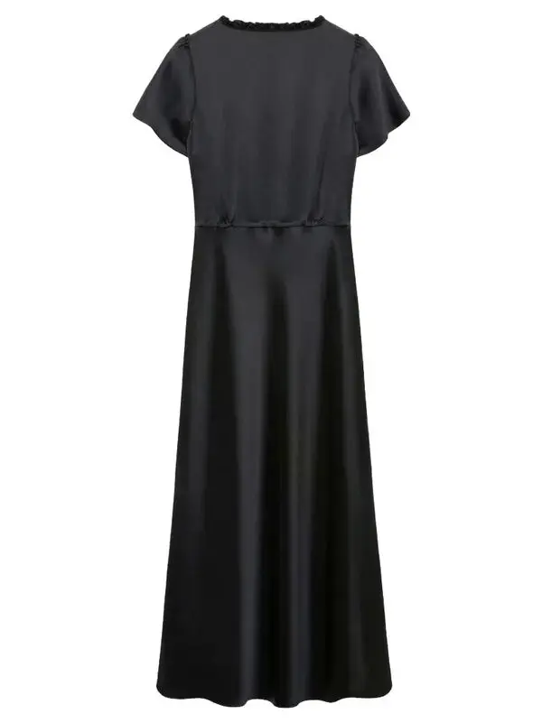Dorothee Schumacher Ruffle-trim Bias-cut Midi Dress - Black