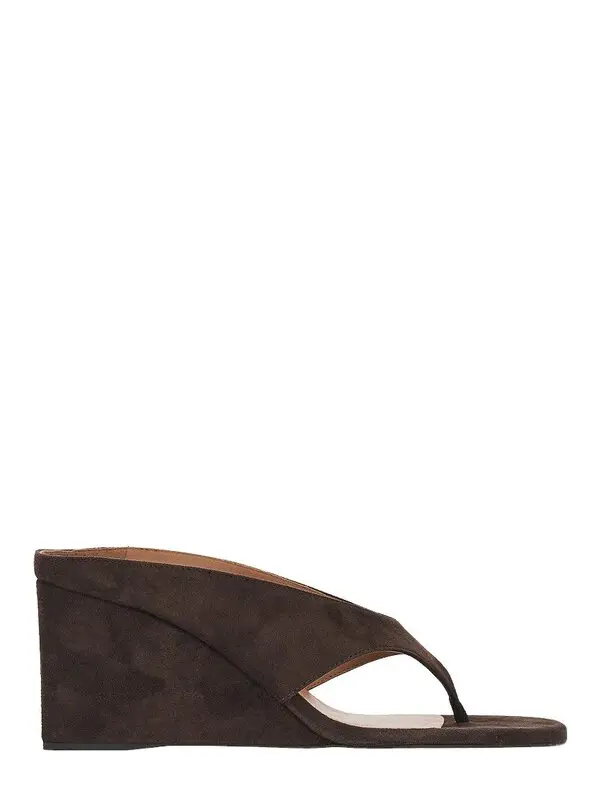 Alaïa Suede Leather 'cube' Thong Mules - Brown