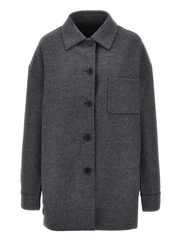 Prada Cashwool And Re-nylon Reversible Overshirt - Grey