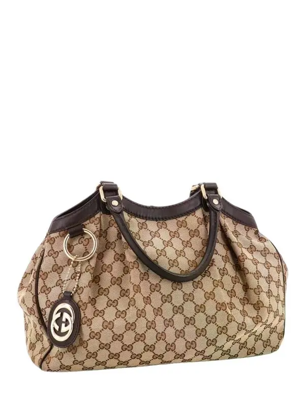 Gucci Sukey Gg Canvas With Leather Medium Tote Bag - Brown