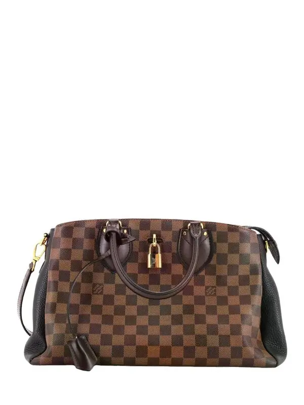 LOUIS VUITTON Damier And Leather Normandy Satchel - Brown
