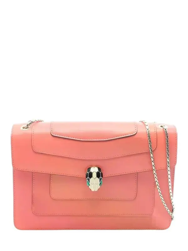 BVLGARI Calfskin Serpenti Forever Crossbody Bag - Orange
