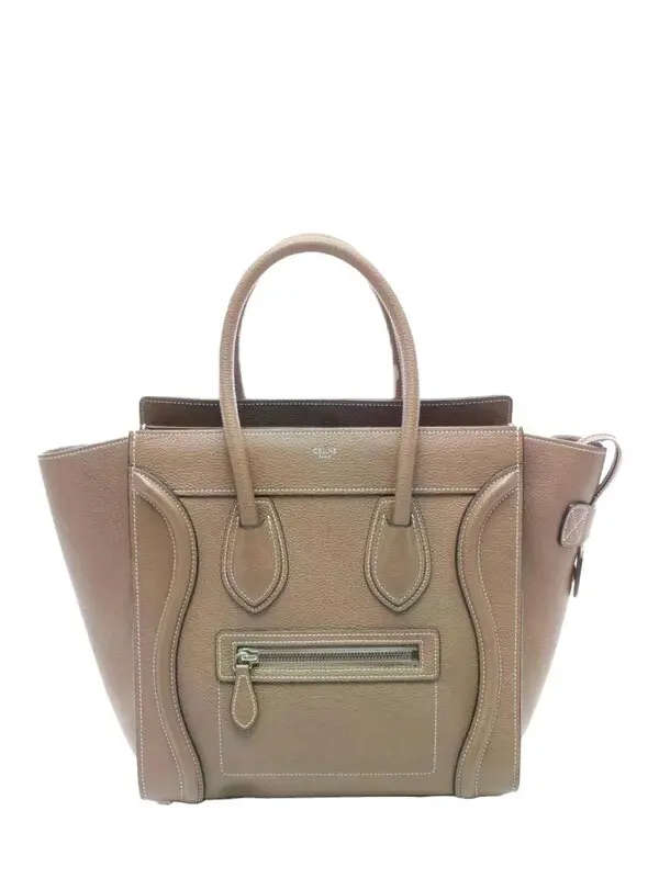 Celine Leather Luggage Tote - Brown