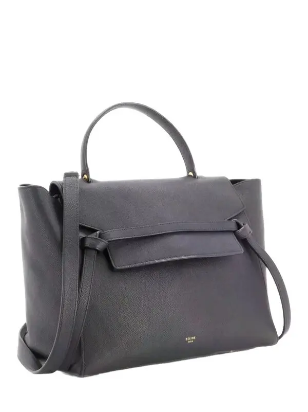 Celine Belt Bag Textured Leather Mini Shoulder Bag - Black