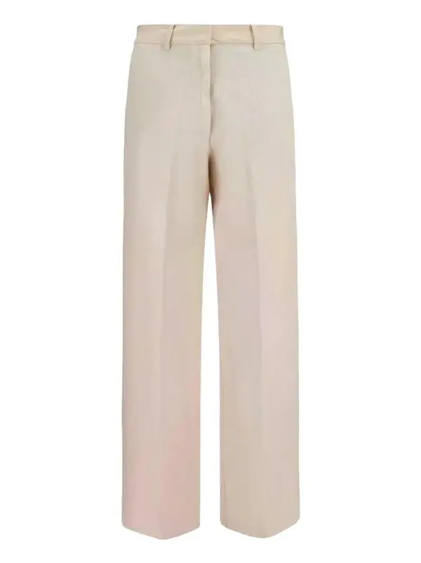 FORTE_FORTE Straight-leg Belt-loop Trousers - Neutrals