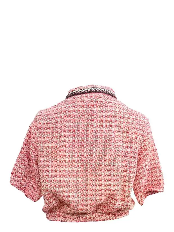 Maje Tweed Polo Top - Red