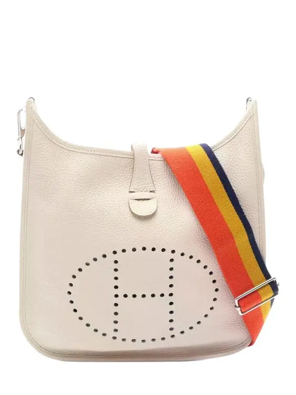 Hermès 2015 Clemence Evelyne Iii Pm Crossbody Bag - White