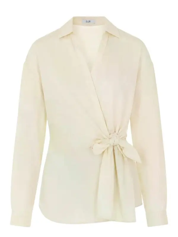 ELEH Bow-detail Wrap Shirt - Neutrals