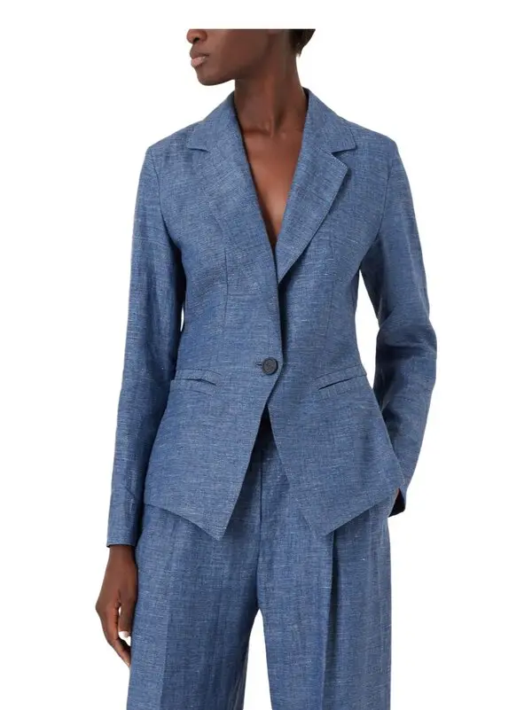 Emporio Armani Linen Blazer - Blue