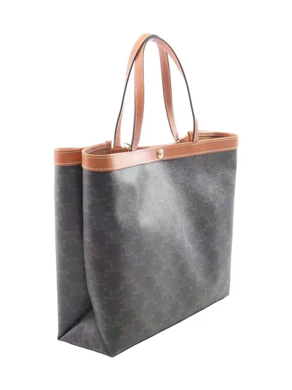 Celine Triomphe Vertical Square Cabas Tote Satchel - Black