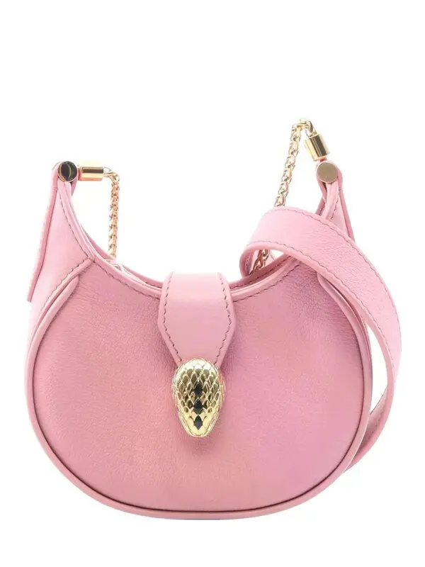 BVLGARI Micro Leather Serpenti Ellipse Crossbody Bag - Pink