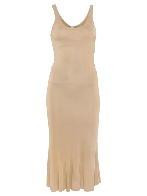 TOTEME Fluted-hem Midi Dress - Neutrals