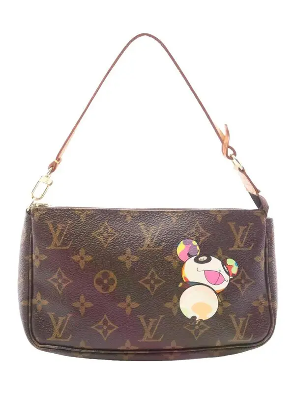 LOUIS VUITTON 2004 Takashi Murakami Monogram Panda Pochette Accessoires Shoulder Bag - Brown