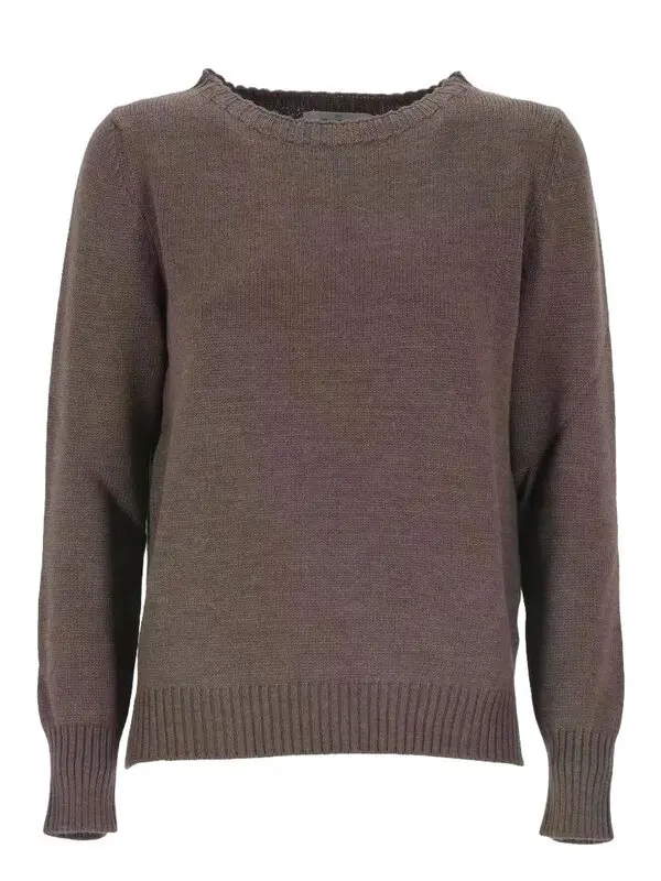 GRAN SASSO Ribbed-trim Crew-neck Sweater - Brown
