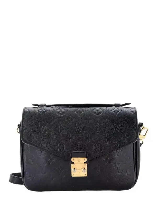 LOUIS VUITTON Pochette Metis Monogram Empreinte Leather Crossbody Bag - Black