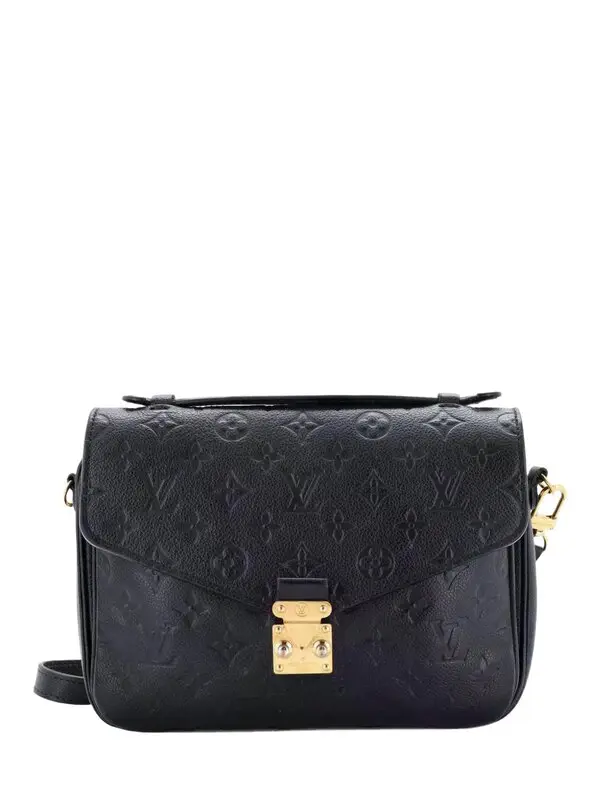 LOUIS VUITTON Pochette Metis Monogram Empreinte Leather Cross Body Bag - Black