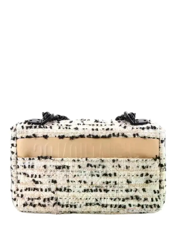 Dior Macrocannage Tweed Small Cross Body Bag - Neutrals