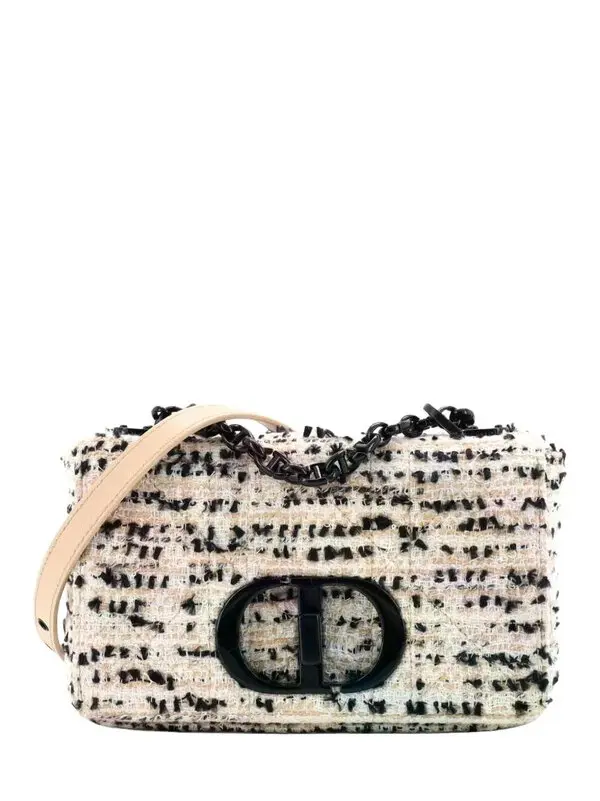 Dior Macrocannage Tweed Small Cross Body Bag - Neutrals