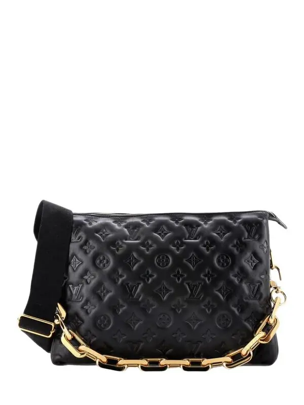 LOUIS VUITTON Coussin Mm Crossbody Bag Monogram Embossed Lambskin - Black
