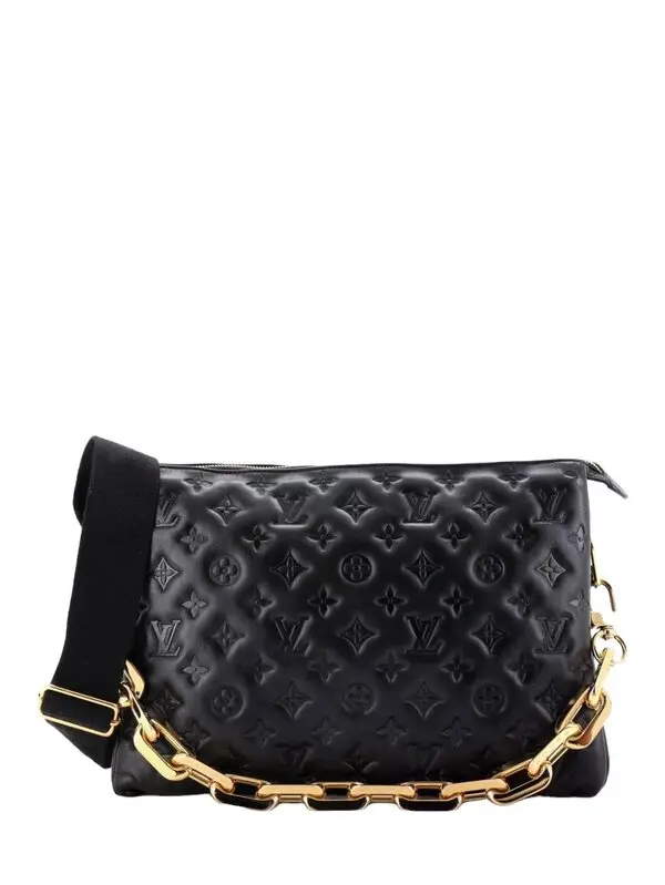 LOUIS VUITTON Coussin Mm Crossbody Bag Monogram Embossed Lambskin - Black