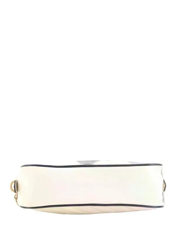 Gucci Gg Marmont Diagonal Quilted Leather Cross Body Bag - White