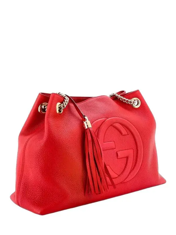 Gucci Soho Chain Strap Leather Medium Shoulder Bag - Red