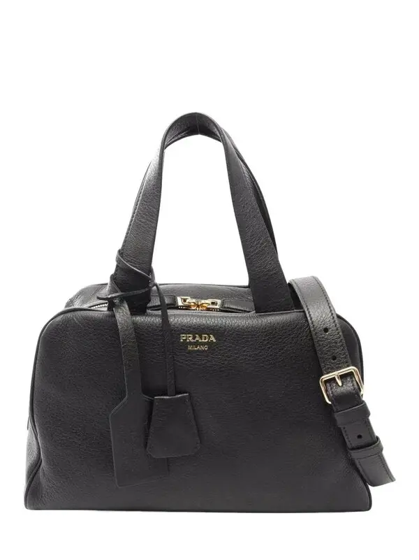 Prada Vitello Daino Satchel - Black