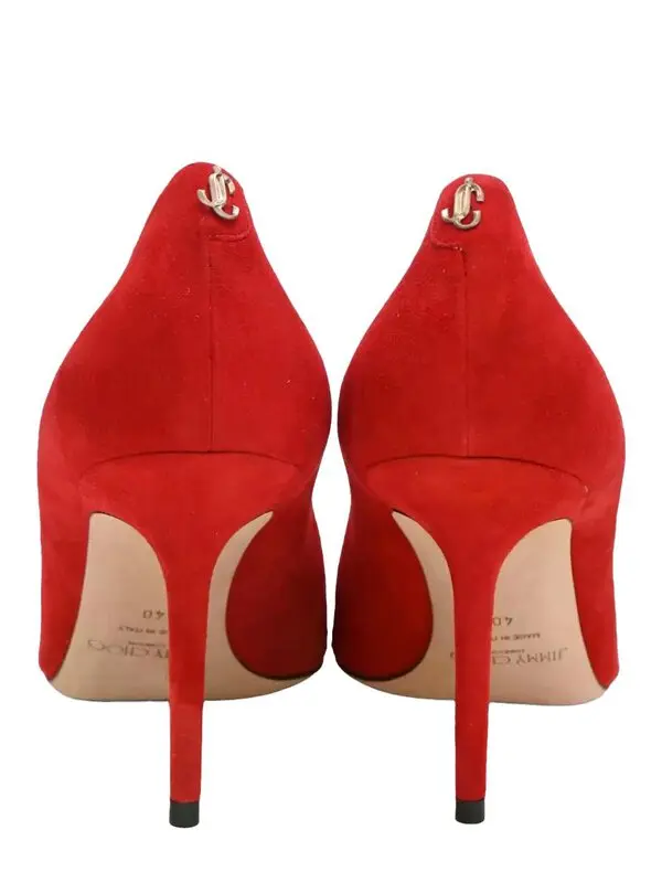 JIMMY CHOO Suede Pointed-toe Stiletto Pumps - Red