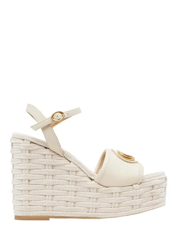 Valentino Garavani 120mm Wedge Sandals - Light Ivory