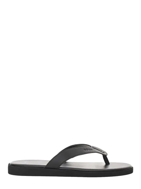 Hugo Boss Logo-embossed Thong Sandals - Black