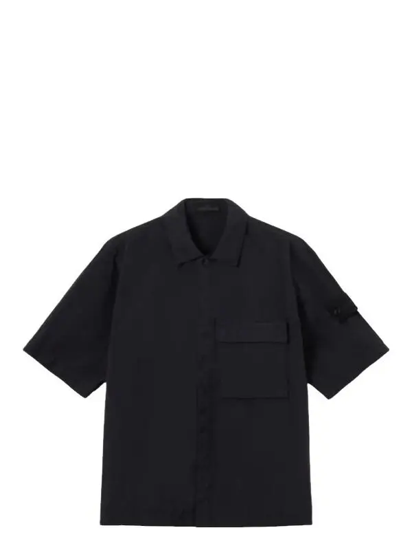 Stone Island Logo-patch Short-sleeve Shirt - Black