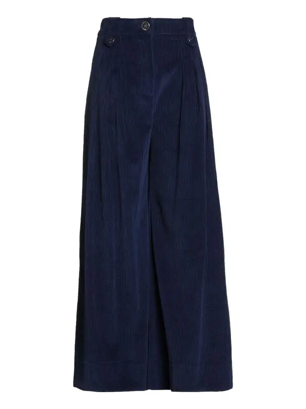 Farm Rio Corduroy Wide-leg Trousers - Black