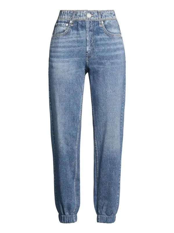 Rag & Bone Solid Color Denim-style Tapered Trousers - Blue