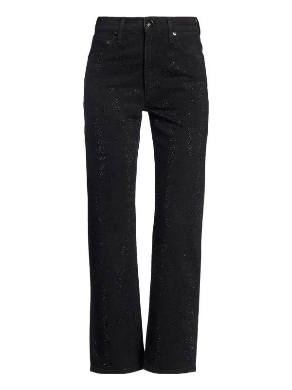 Rag & Bone Crystal Embellished Straight-leg Denim Trousers - Black