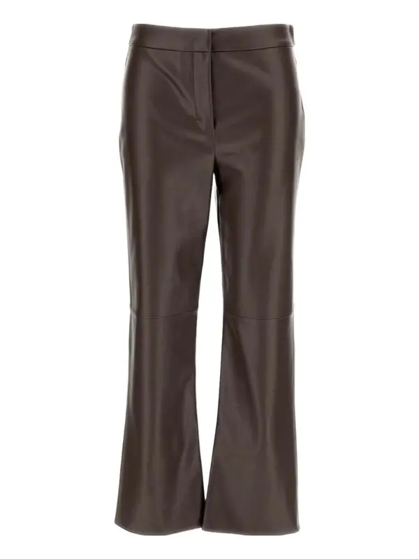 Max Mara Sublime Leather-effect Slim-fit Trousers - Brown