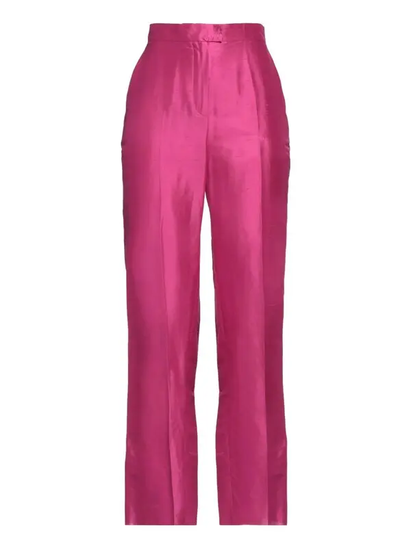Max Mara Shantung Straight Leg Trousers - Pink