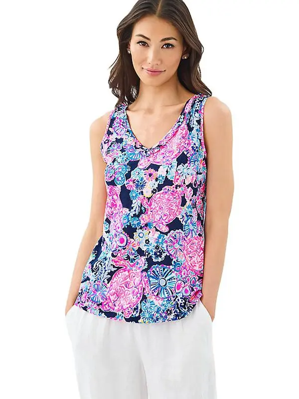 Lilly Pulitzer® Gigi Ruffle Tank Top - Navy