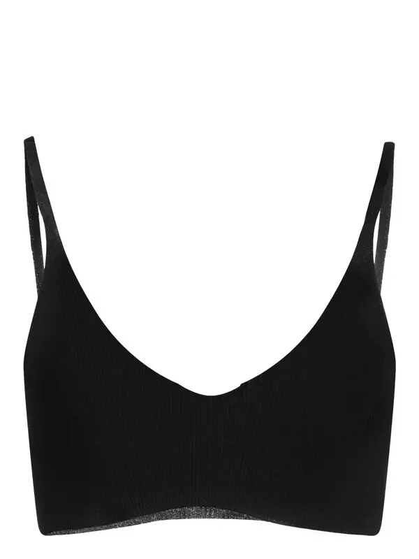 Jacquemus Knitted Cropped Top - Black